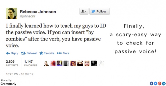 Zombies & Recognizing Passive Voice | The Qwiet Muse